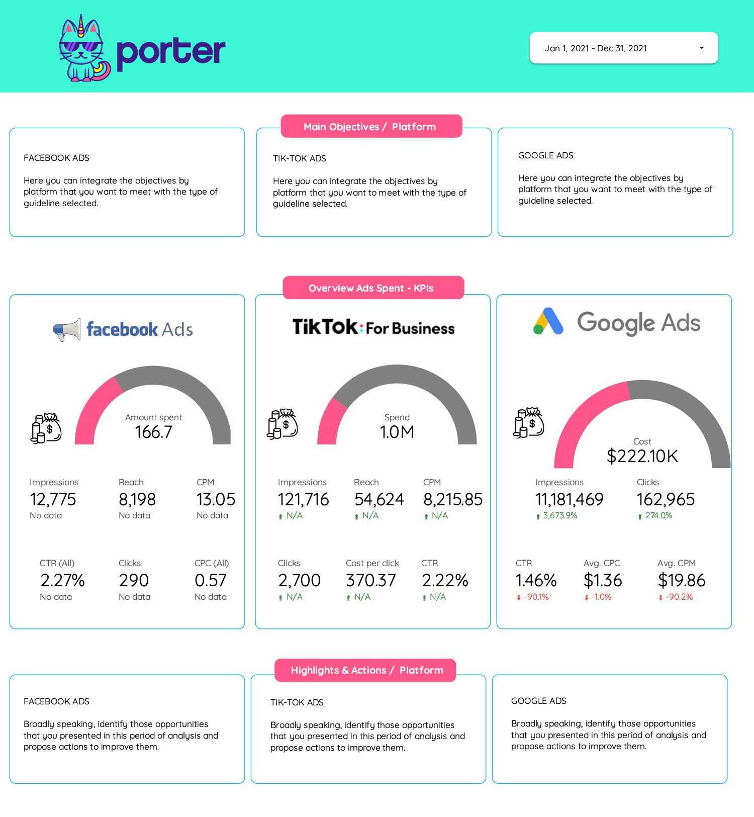 Free PPC Report Template For Facebook Ads Google Ads And TikToK Ads